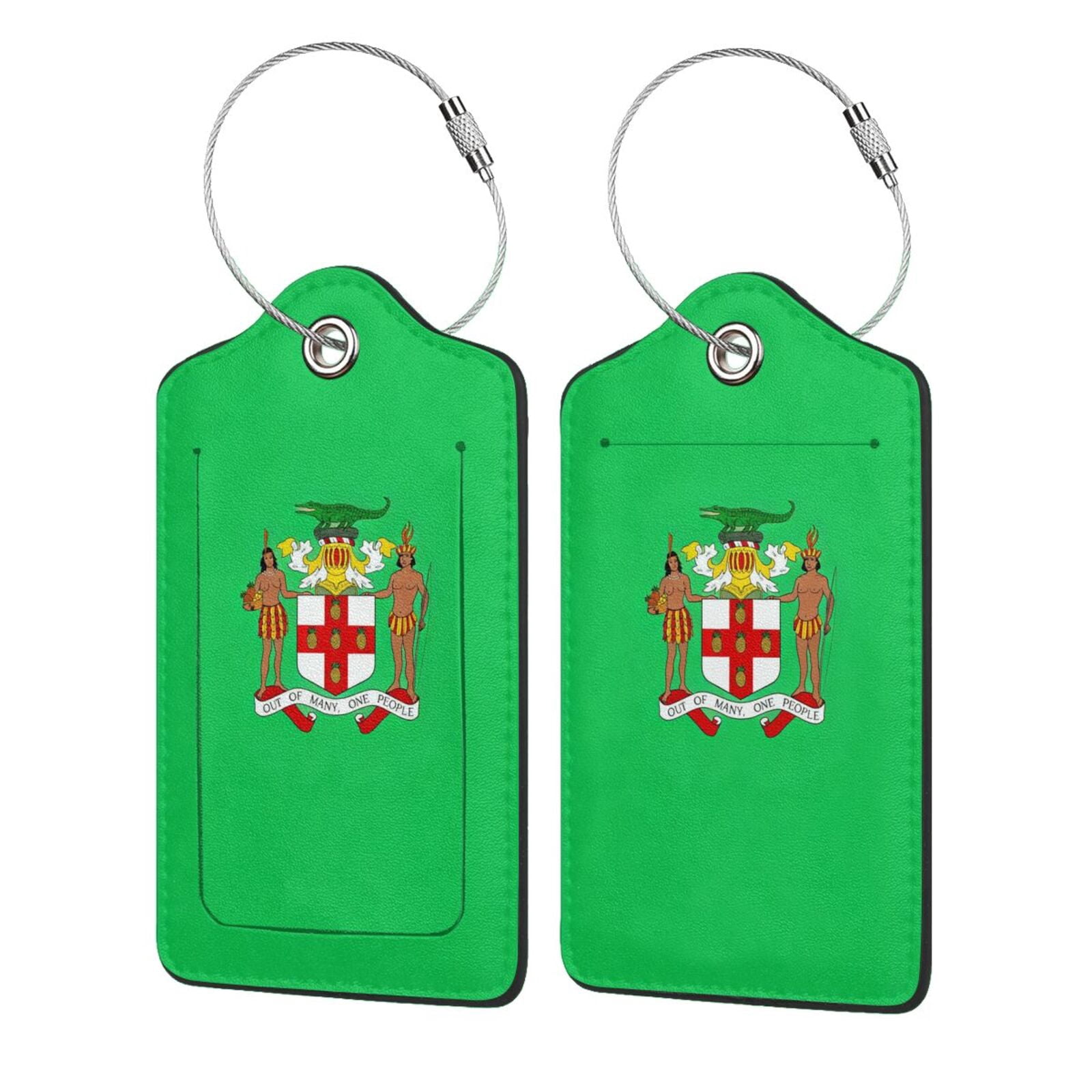 Coat Of Arms Of Jamaica Leather Luggage Tag with Name Card PU Baggage ...