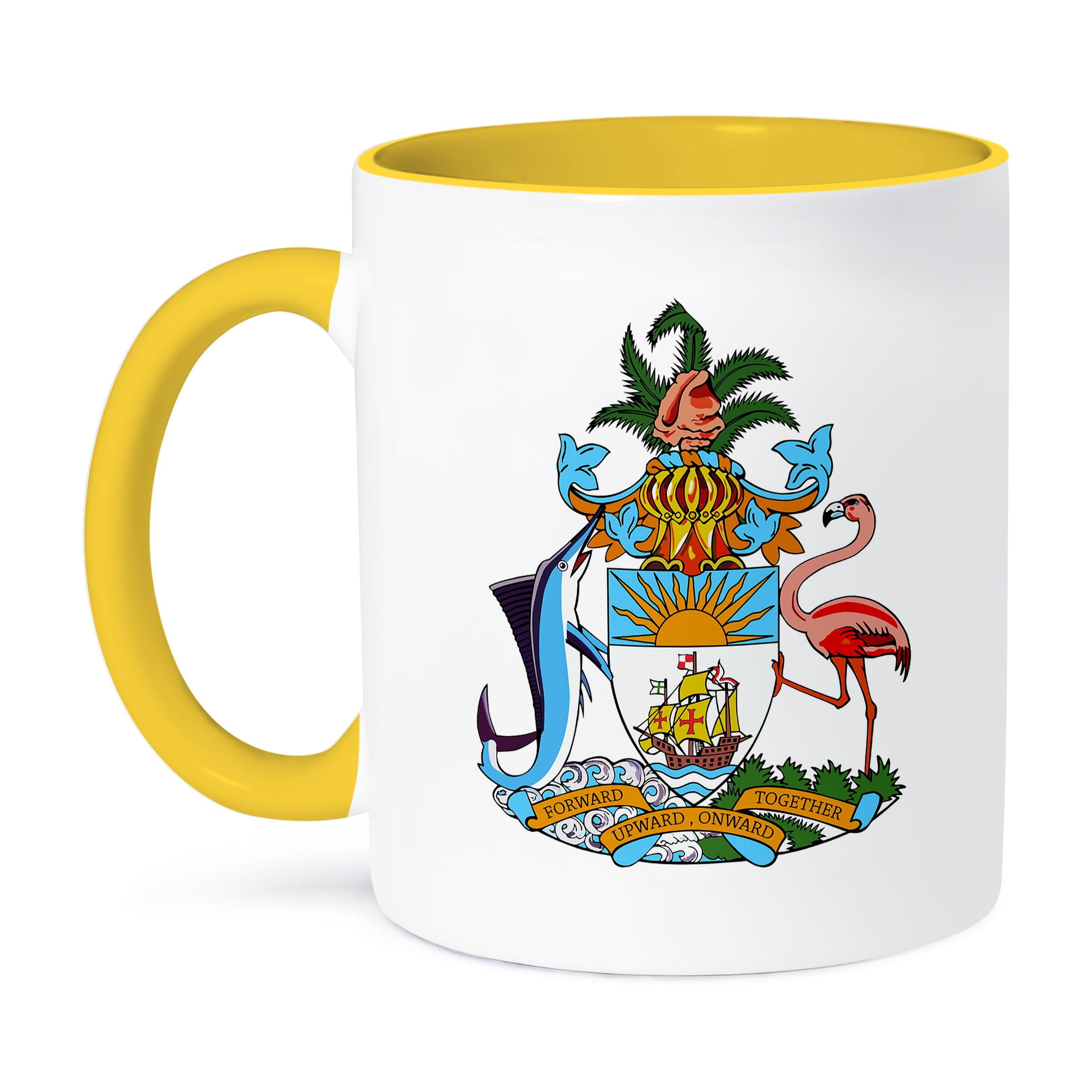 3dRose, Coat of Arms of the Bahamas, 15oz Two-Tone Yellow Mug - Walmart.com