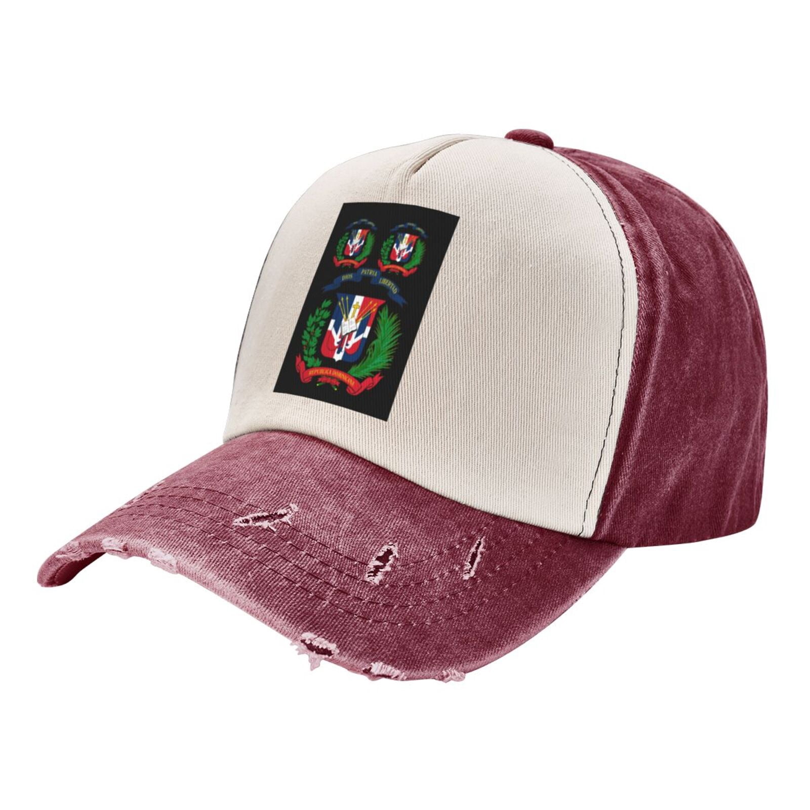 Coat Of Arms Of The Dominican Republic Distressed Baseball Cap Dad Hats ...