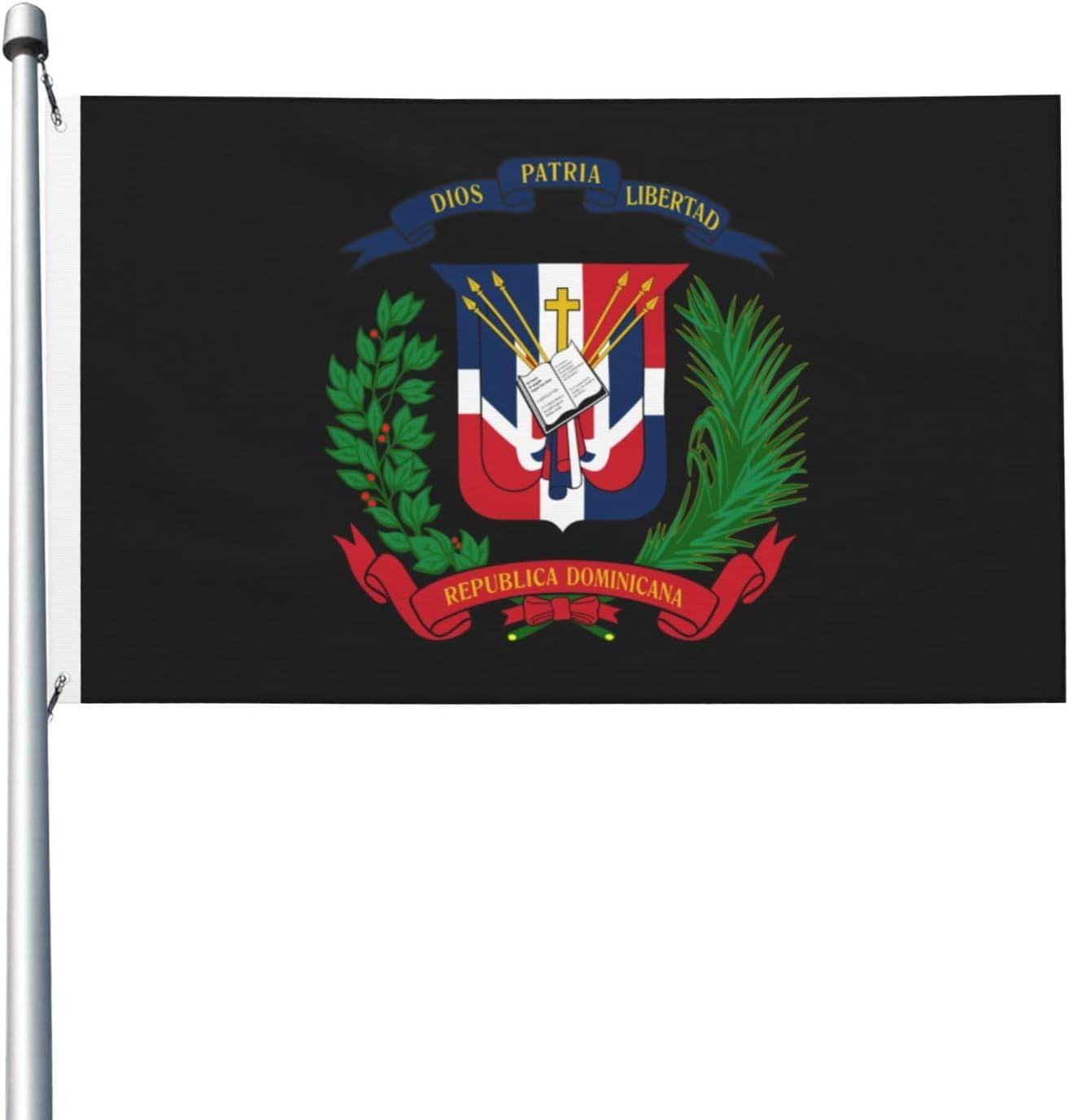 Coat Of Arms Of The Dominican Republic Flag 3x5 Ft Outdoor Decoration ...