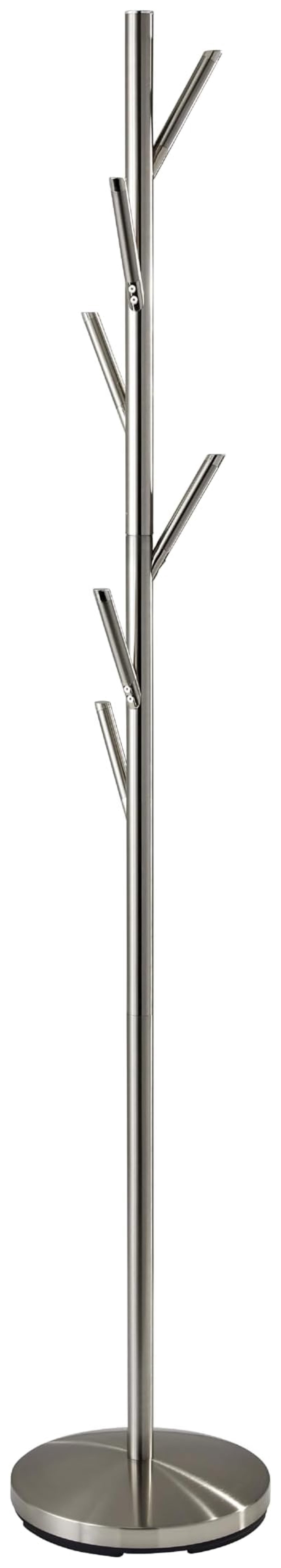 Coat Rack Brushed Steel 67 Inch - Space Saving Entryway Organizer for ...
