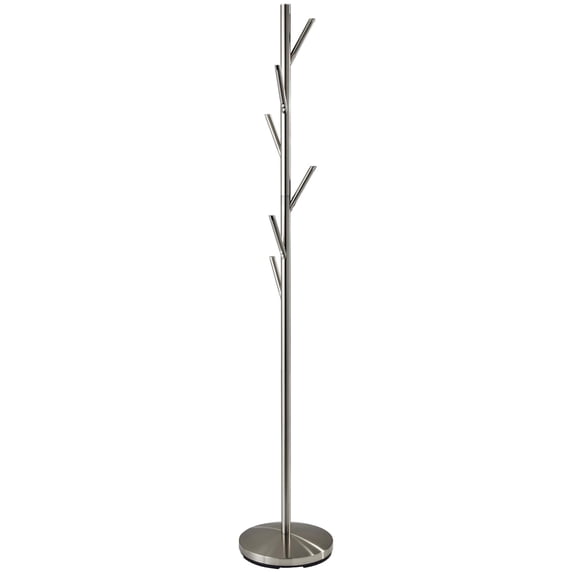 Coat Rack Brushed Steel 67 Inch - Space Saving Entryway Organizer for ...