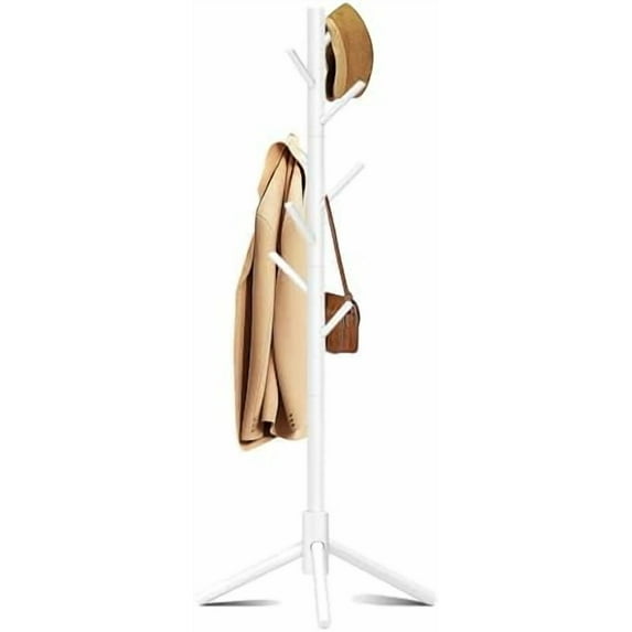 Coat Rack, Coat Racks Freestanding with 8 Hooks 3 Adjustable Heights ...