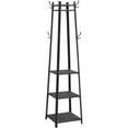 Coat Rack, Coat Stand with 3 Shelves, Hall Tree Free Standing with ...