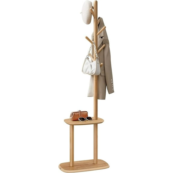 Coat Rack, Free Standing Coat Stand, Hall Coat Tree with 8 Hooks and ...
