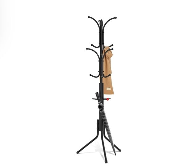 Coat Rack Freestanding,12 Hooks Metal Coat Racks with Umbrella Holder ...