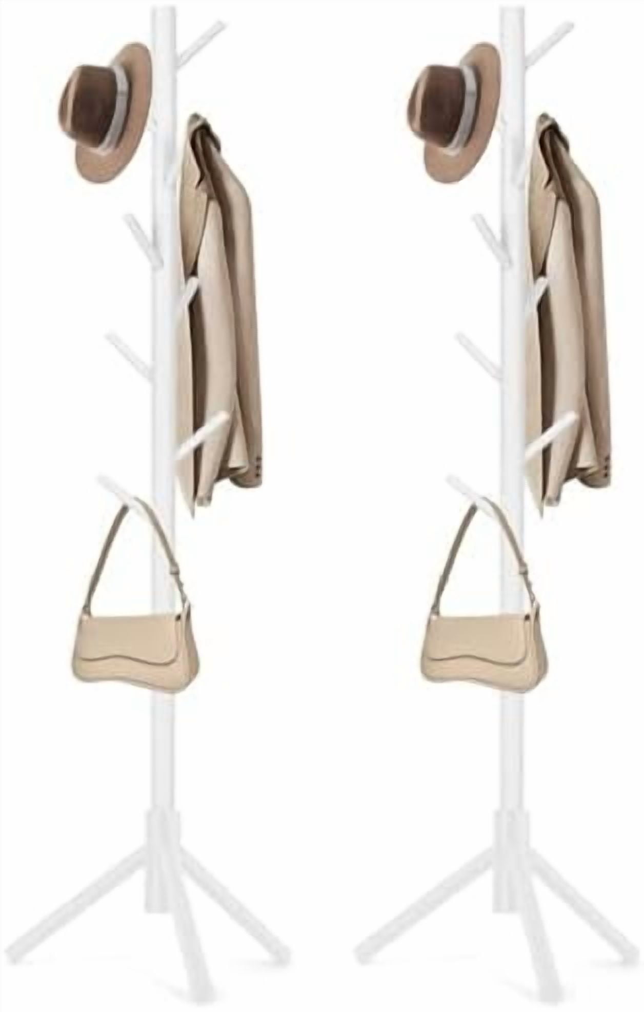 Coat Rack, Freestanding Coat Rack with 8 Hooks and 3 Adjustable Size ...