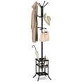 Coat Rack Freestanding - Coat Tree with Umbrella Holder, Metal Coat ...