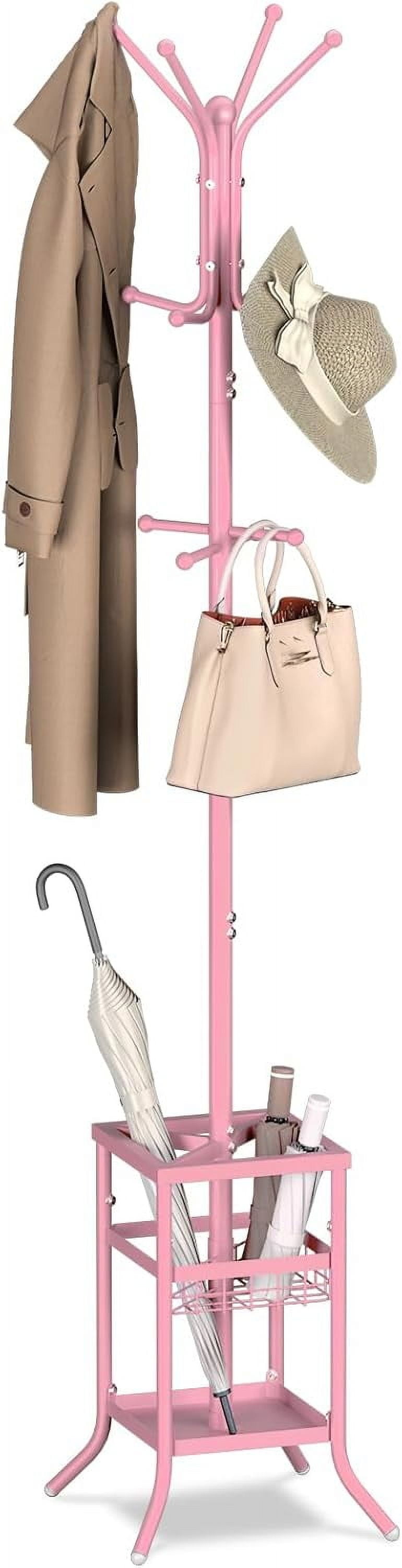 Coat Rack Freestanding, Coat Tree with Umbrella Holder, Metal Coat Rack ...