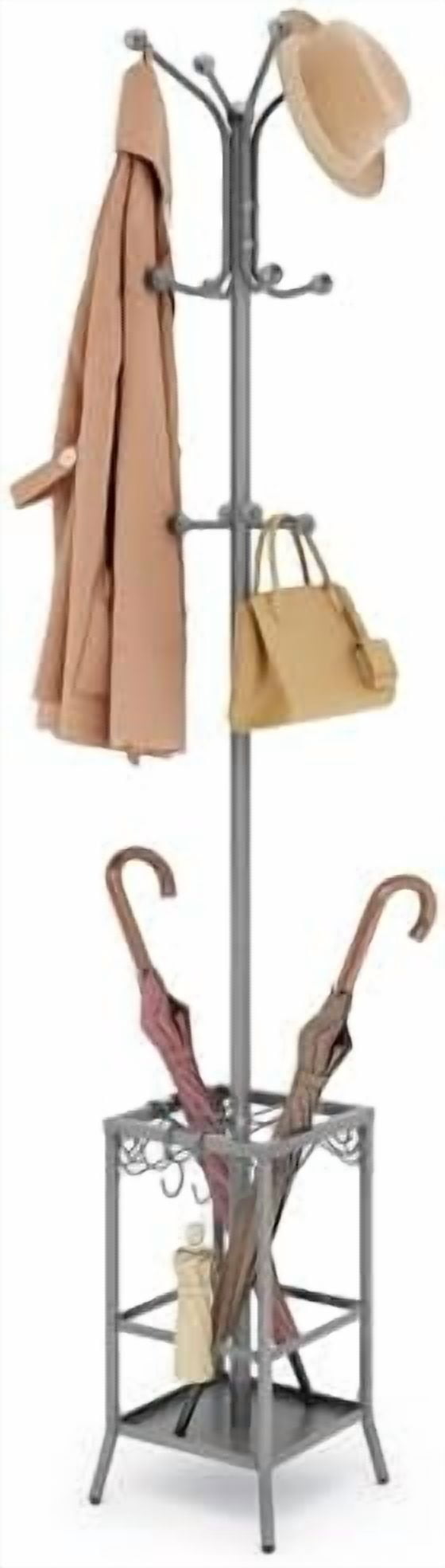 Coat Rack Freestanding, Coat Tree with Umbrella Holder, Metal Coat Rack ...