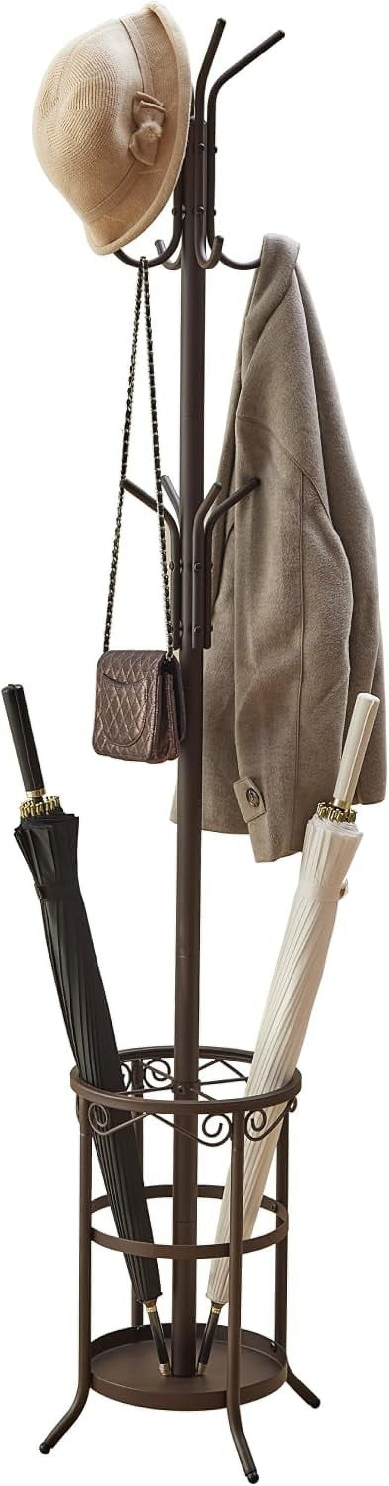 Coat Rack Freestanding, Coat Tree with Umbrella Holder, Metal Coat Rack ...