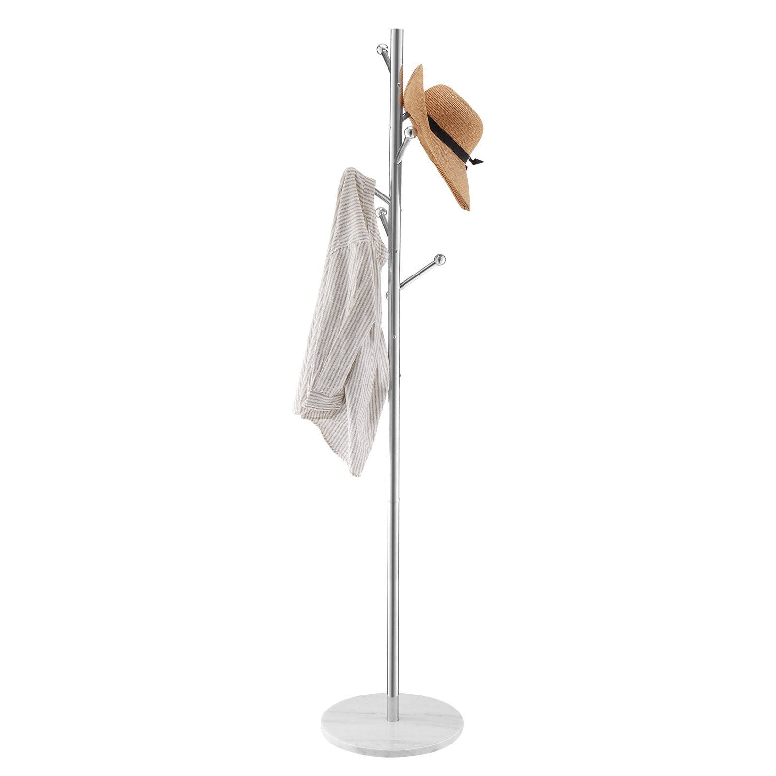 Coat Rack Freestanding Coats Rack Stand with Stable Marble Base & 8 ...