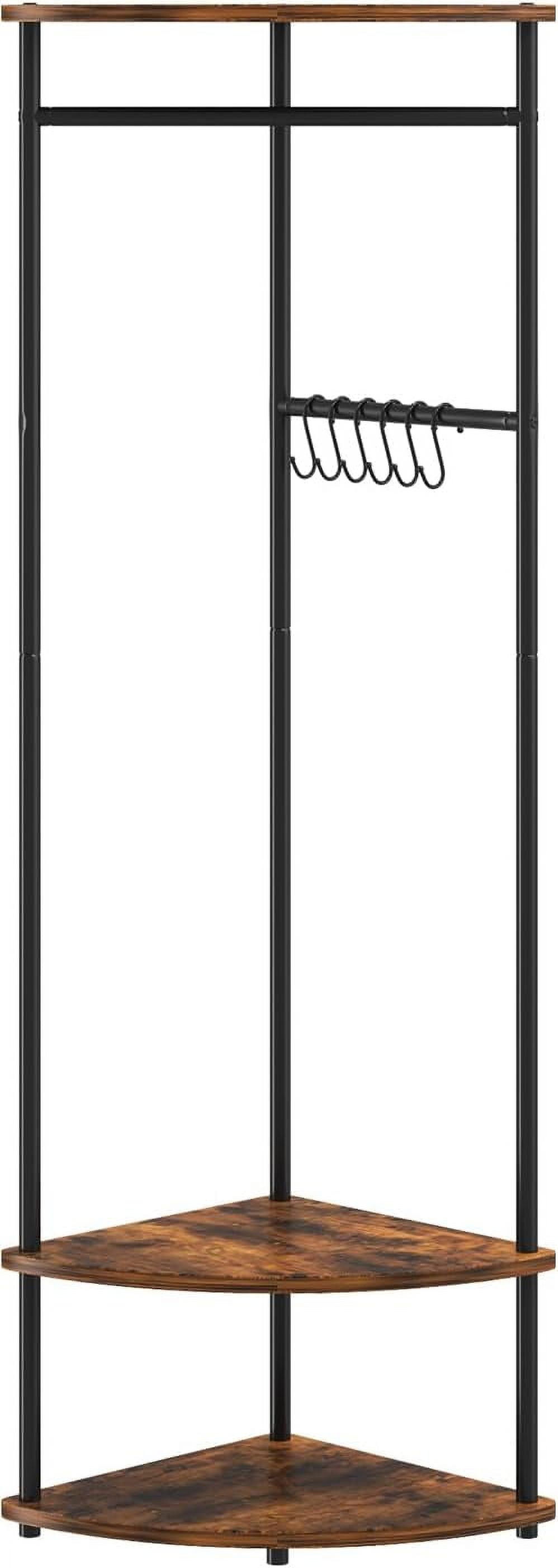 Coat Rack Freestanding, Corner Hall Tree Clothes Rack, Coat Hanger ...