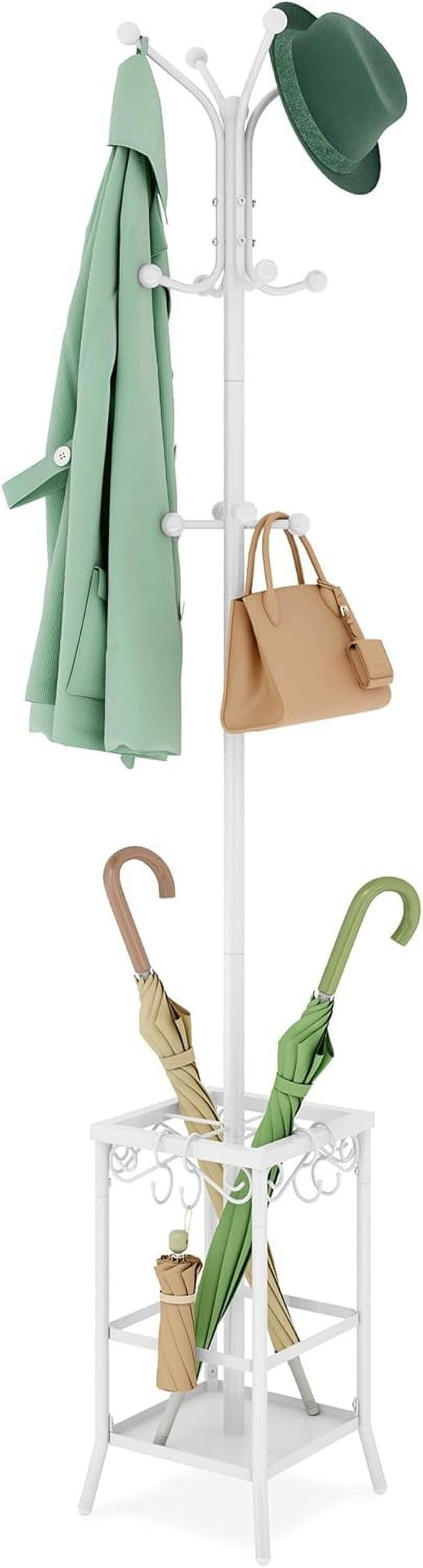 Coat Rack Freestanding, Entryway Coat Hanger Stand, Umbrella Holder ...