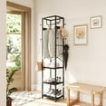 Coat Rack Freestanding, Hall Tree with 3 Storage Shelves and 12 Hooks ...