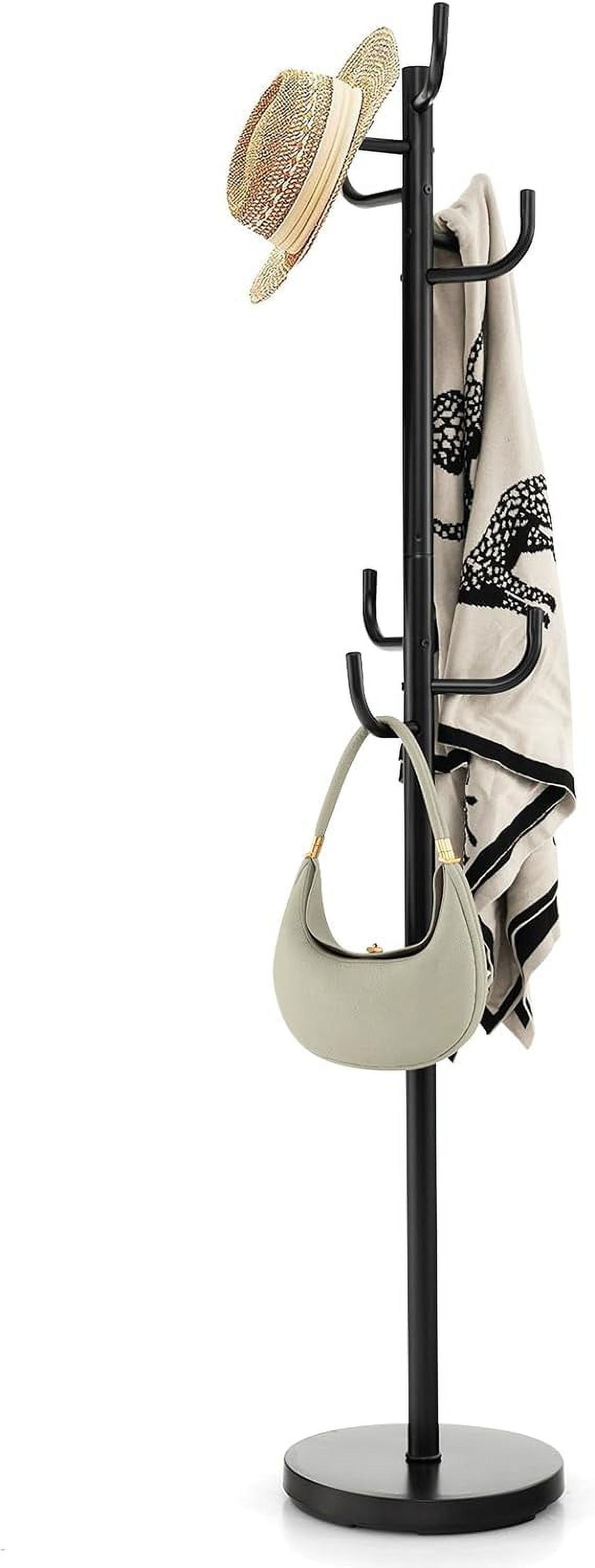 Coat Rack Freestanding, Heavy Duty Metal Coat Tree with 8 Hooks, Coat ...