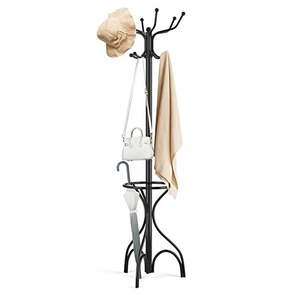 Coat Rack Freestanding, Heavy-duty Coat Tree with Umbrella Holder ...