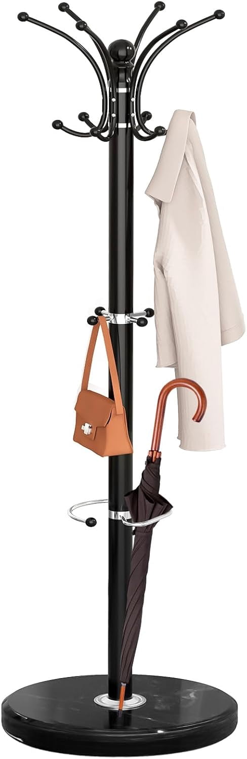 Coat Rack Freestanding with Marble Base, Heavy Duty Clothes Tree with ...