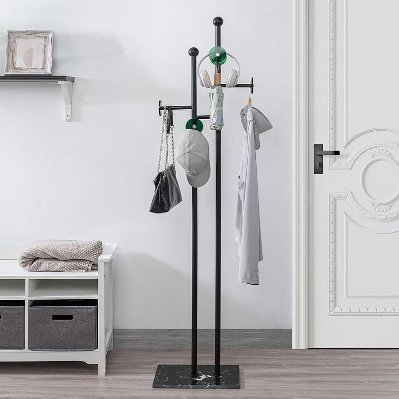 Coat Rack Freestanding with Marble Base Sturdy Coat Tree Heavy Duty ...