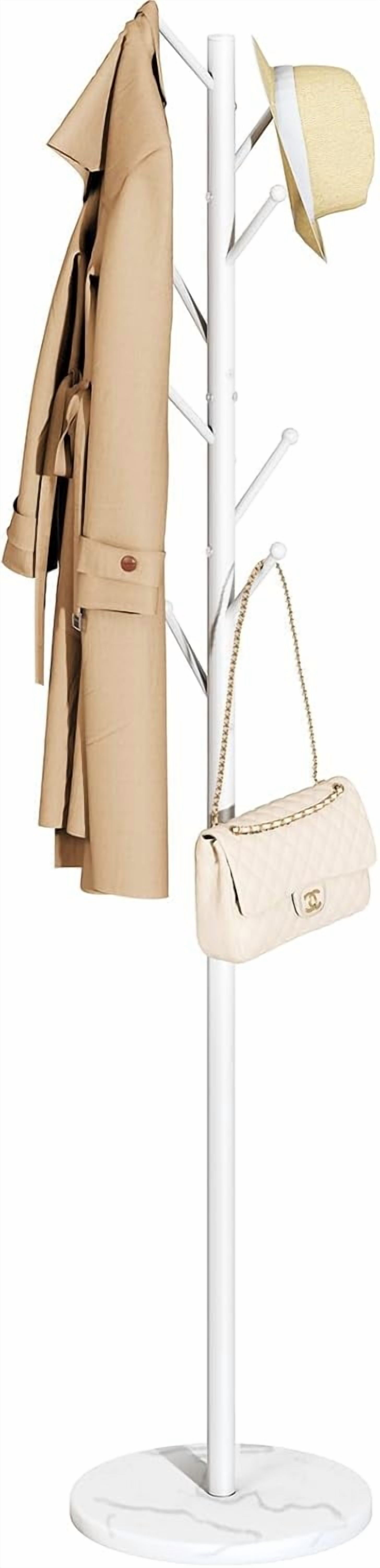 Coat Rack Freestanding with Natural Marble Base, Coat Tree with 8 Hooks ...