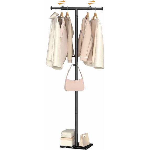 Coat Rack Freestanding with Natural Marble Base, Width Adjustable T ...