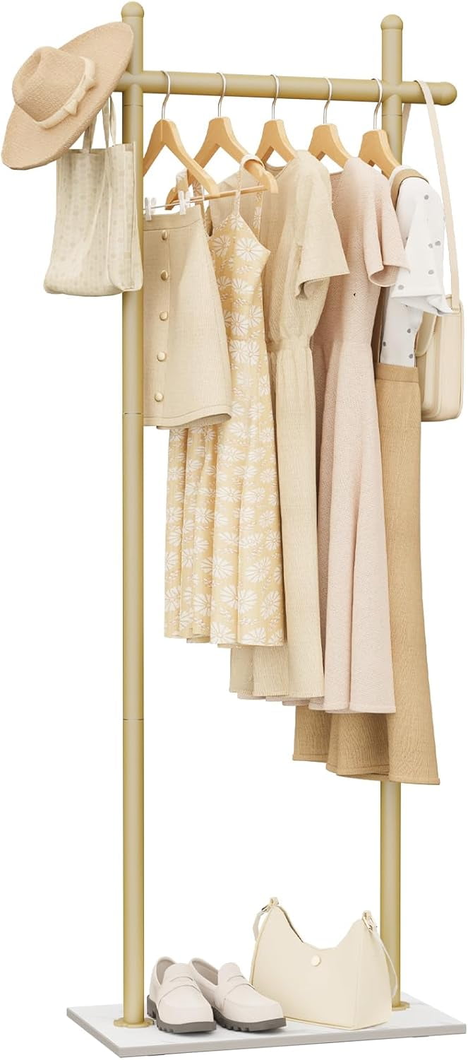 Coat Rack Freestanding with Natural Rock Base, Metal Coat Hanger Stand ...