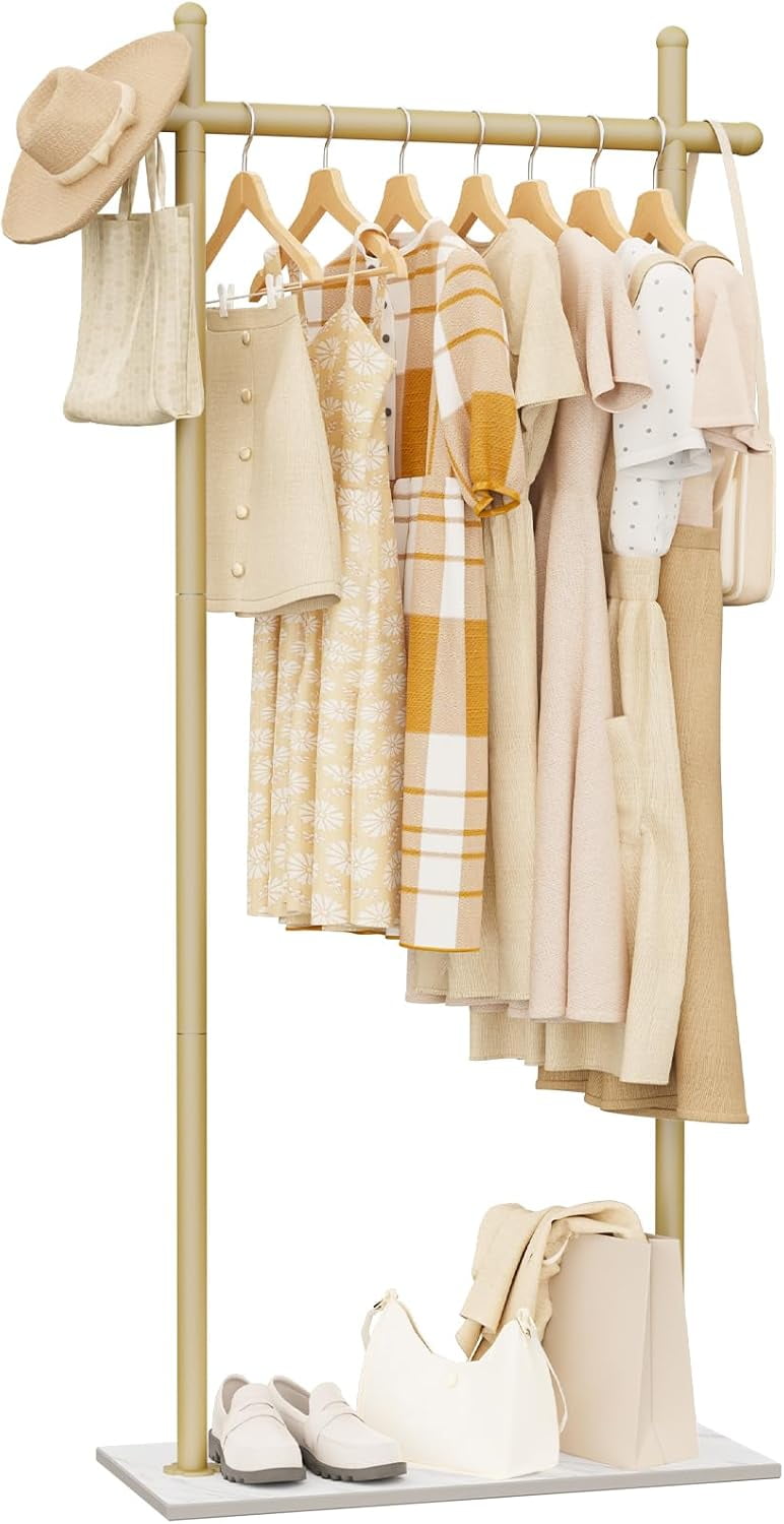 Coat Rack Freestanding with Natural Rock Base, Metal Coat Hanger Stand ...