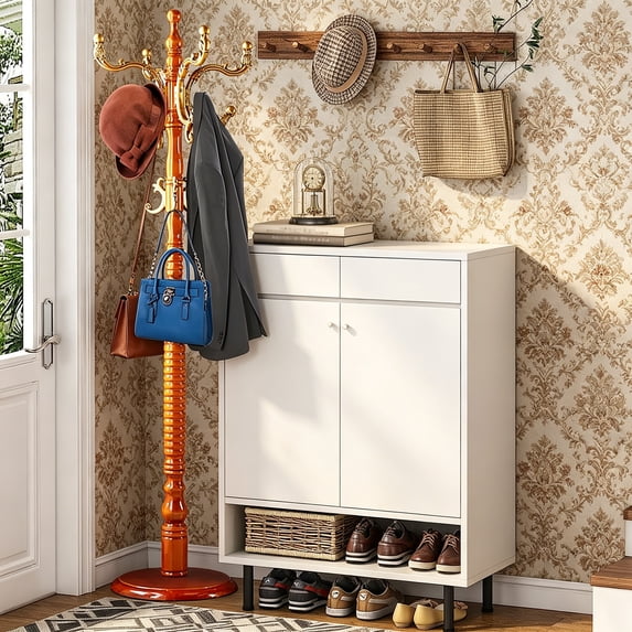 Coat Rack Freestanding, Natural Wood Coat Rack Stand with 14 Hooks ...