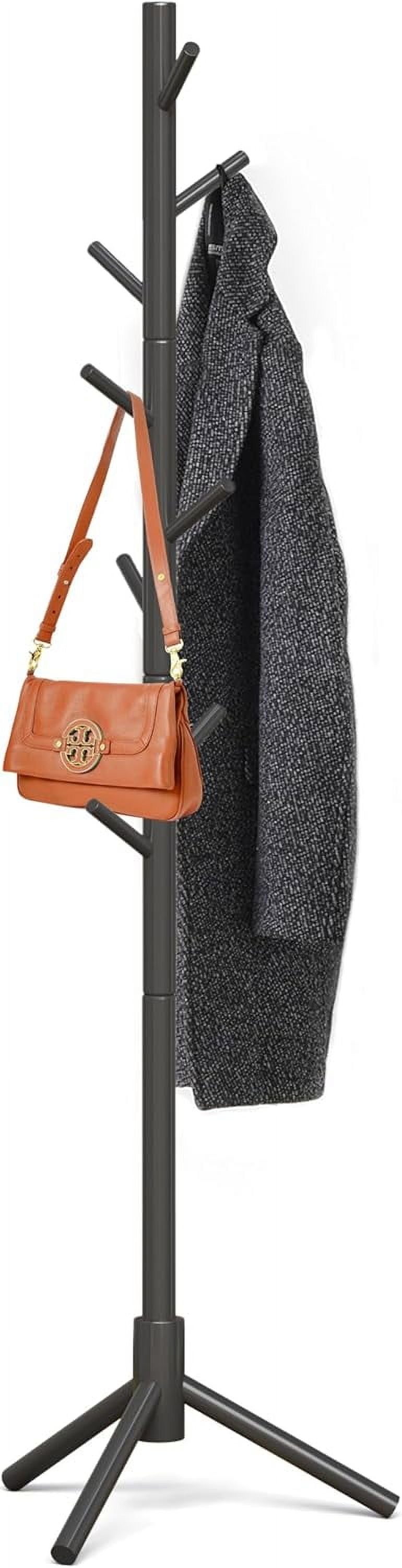 Coat Rack Freestanding, Pure Natural Solid Wooden Coat Tree, 8 Hooks ...