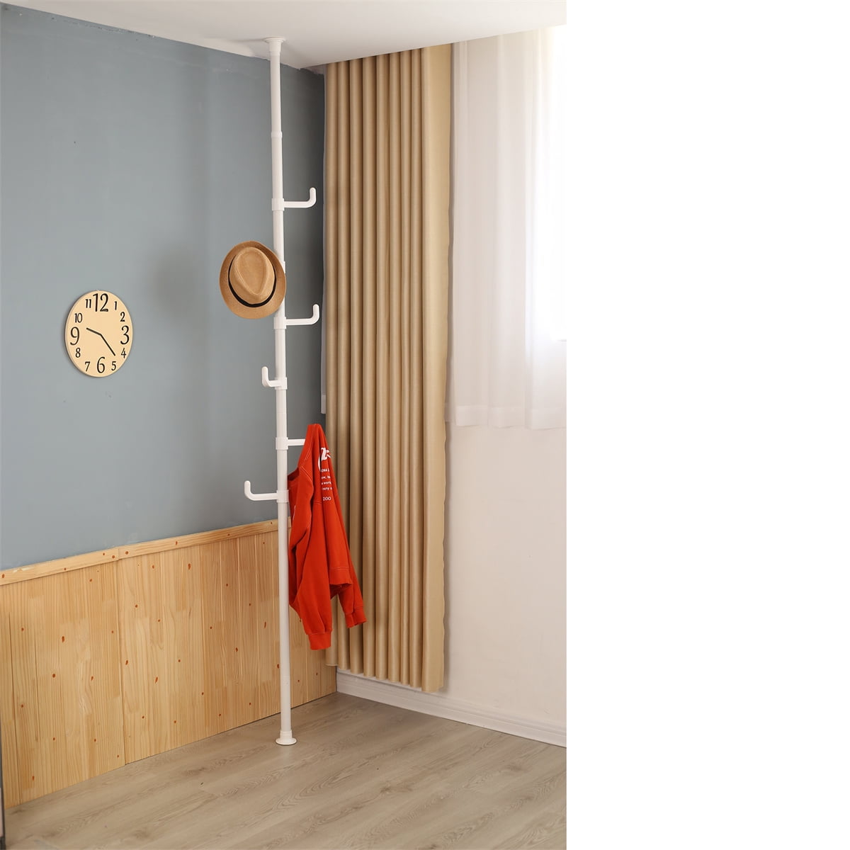 Coat Rack Freestanding, Removable DIY Hanger, No Damage to Wall Ceiling ...