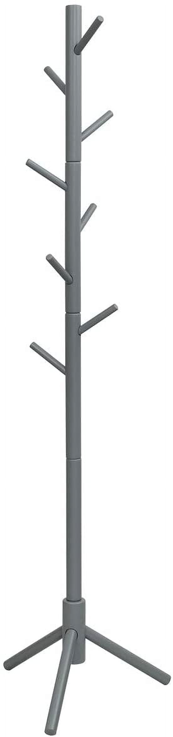 Coat Rack Freestanding, Rubber Wood Coat Stand with 8 Hooks, Height ...
