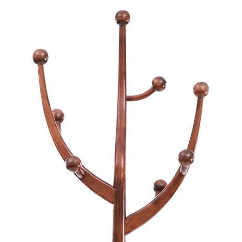 Coat Rack Freestanding Wood Tree Rack, Solid Wood Coat Rack and Stand ...