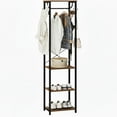 Coat Rack With Hanging Rod, Garment Rack With 3 Wooden Shelves and 4 ...