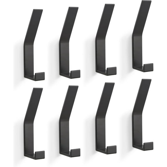 Coat Rack Hooks Wall Mounted, Black 8Packs, Bath Towel Rope Hooks for ...