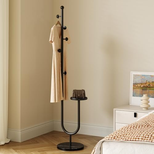Coat Rack,Metal Free Standing Coat Stand with marble base, Hall Coat ...