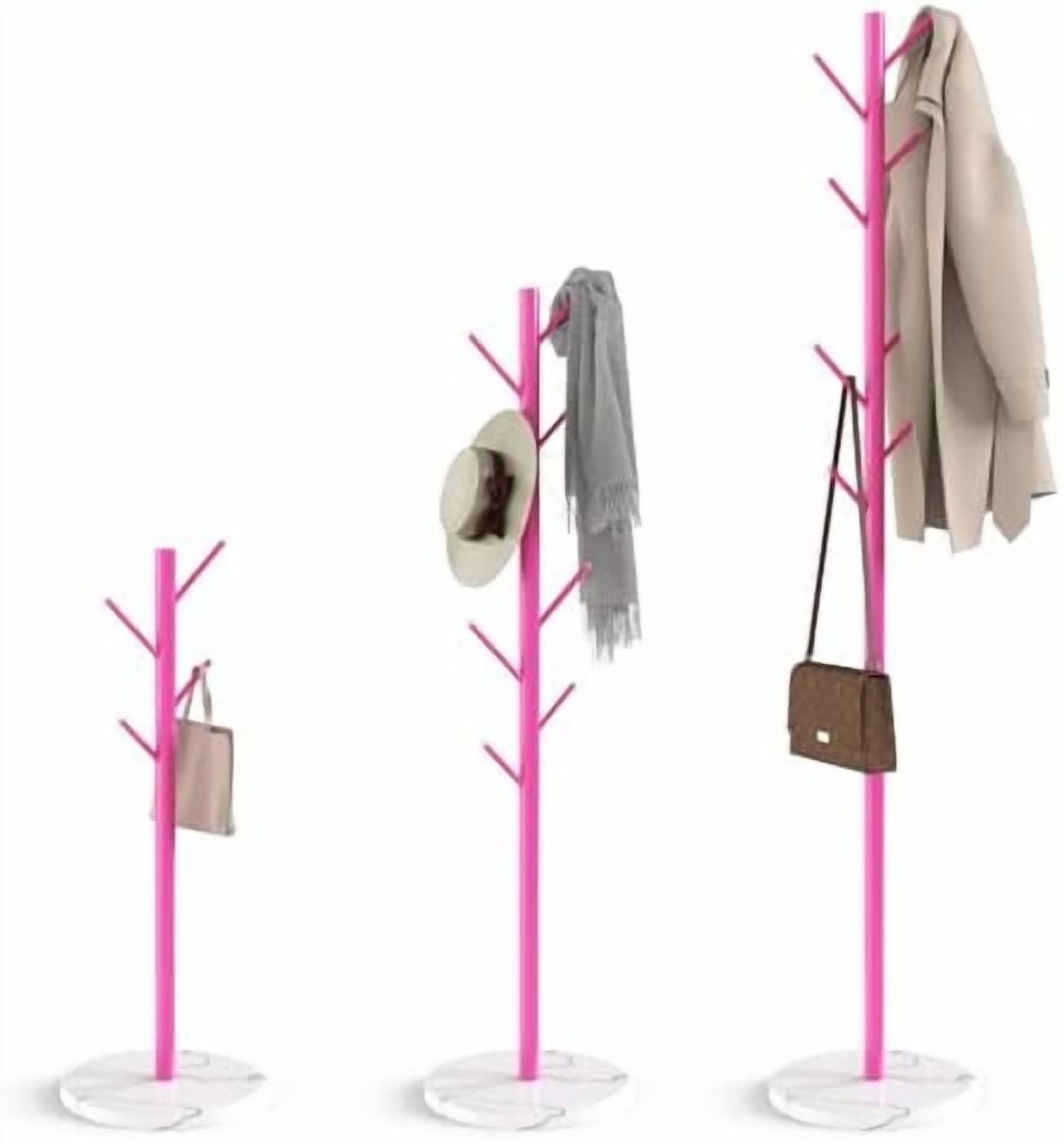 Coat Rack with Natural Marble Base, Metal Freestanding Coat Rack with 8 ...