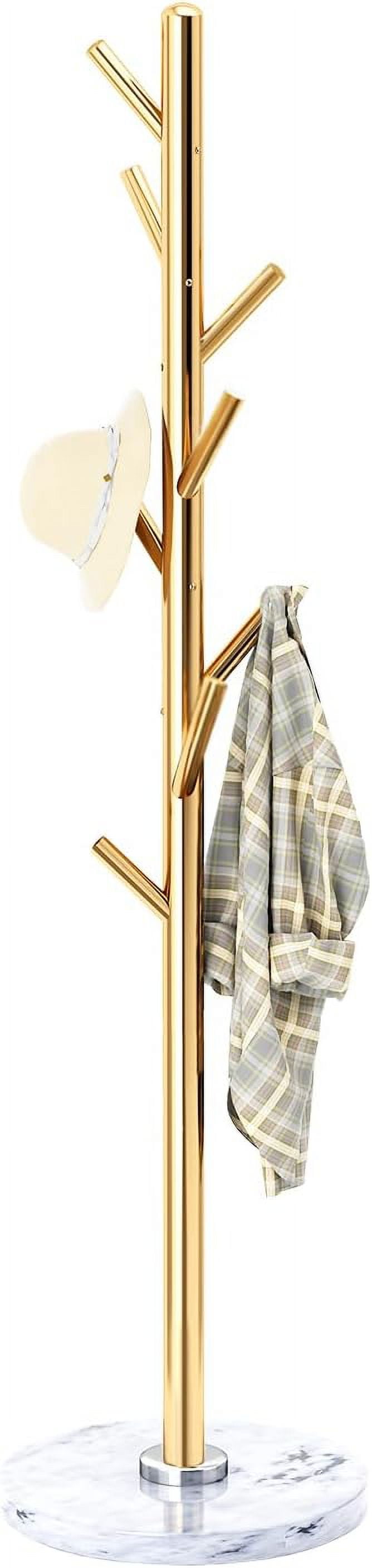 Coat Rack with Natural Marble Base, Solid Stainless Steel Coat Racks ...