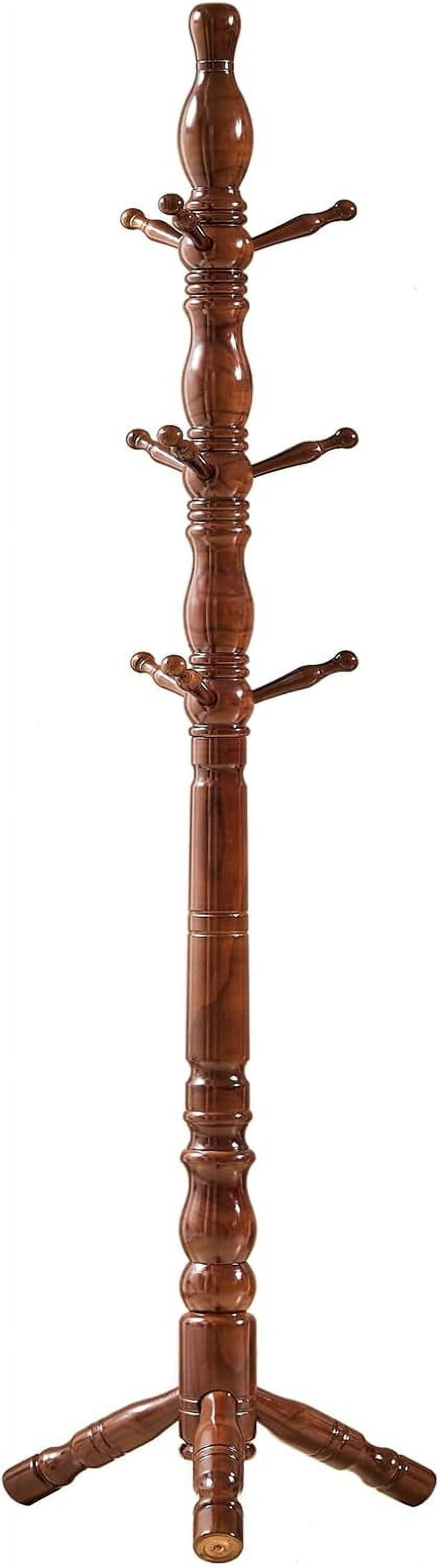 Coat Rack, Natural Wood Coat Racks with 3 Height Options and 9 Hooks ...