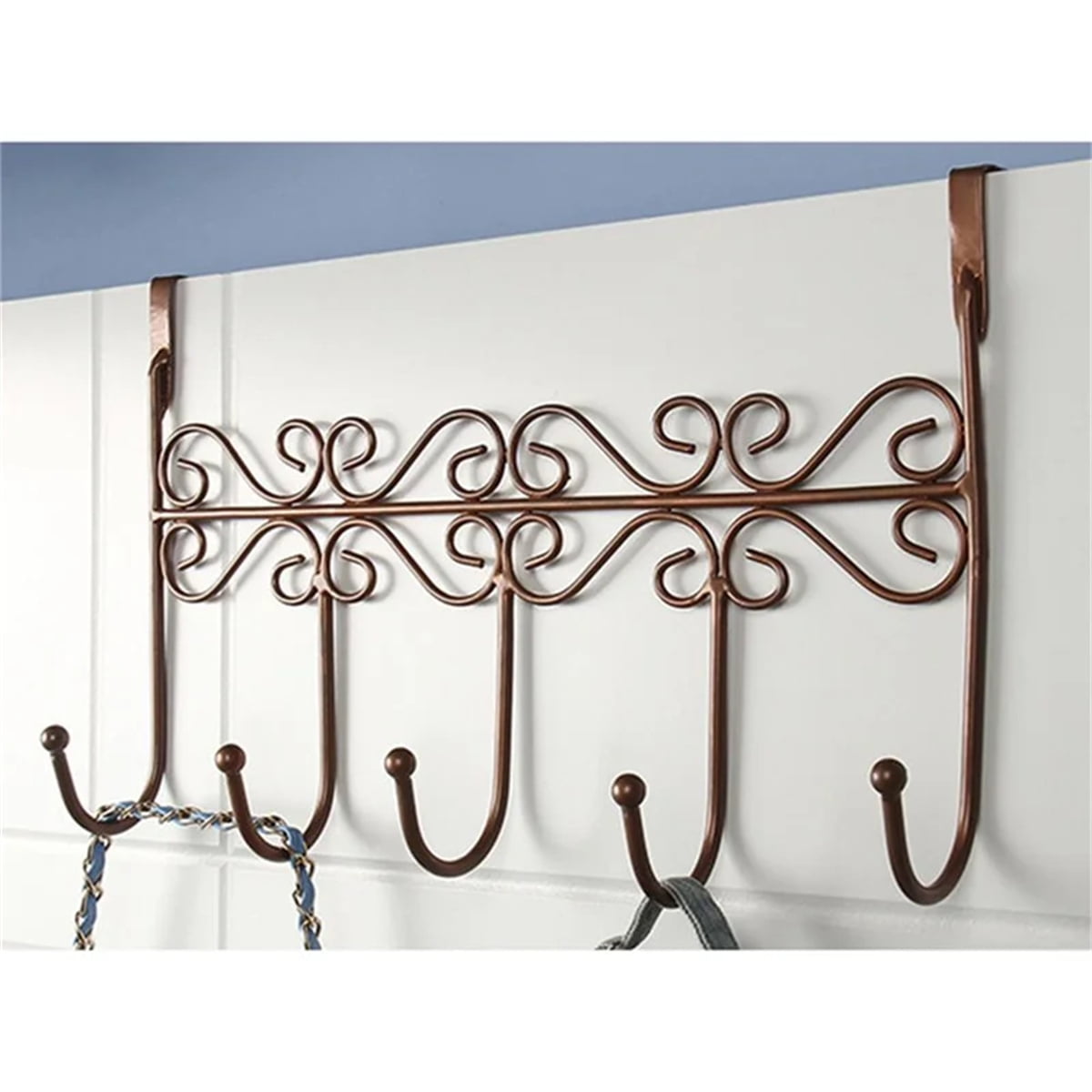 Coat Rack, Over The Door Hooks, Over Door Hanger with 5 Hooks, Back ...