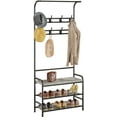 Coat Rack Shoe Bench, 3-in-1 Hall Tree Shoe Rack for Entryway, Coat ...
