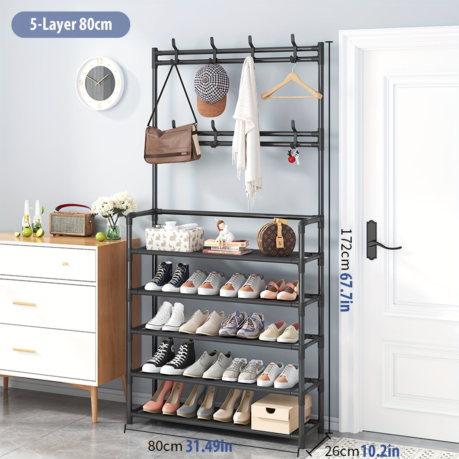 Coat Rack, Shoe Rack For Entryway, Shoe Organizer For Entryway Bench ...