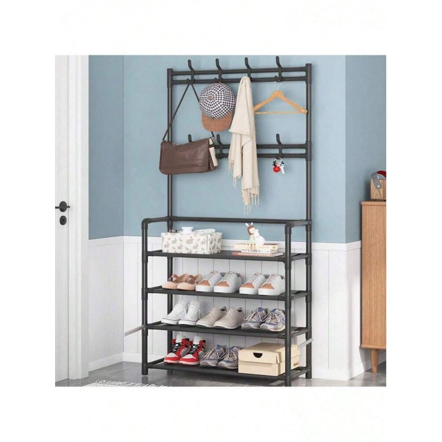 Coat Rack, Shoe Rack For Entryway, Shoe Organizer For Entryway Bench ...