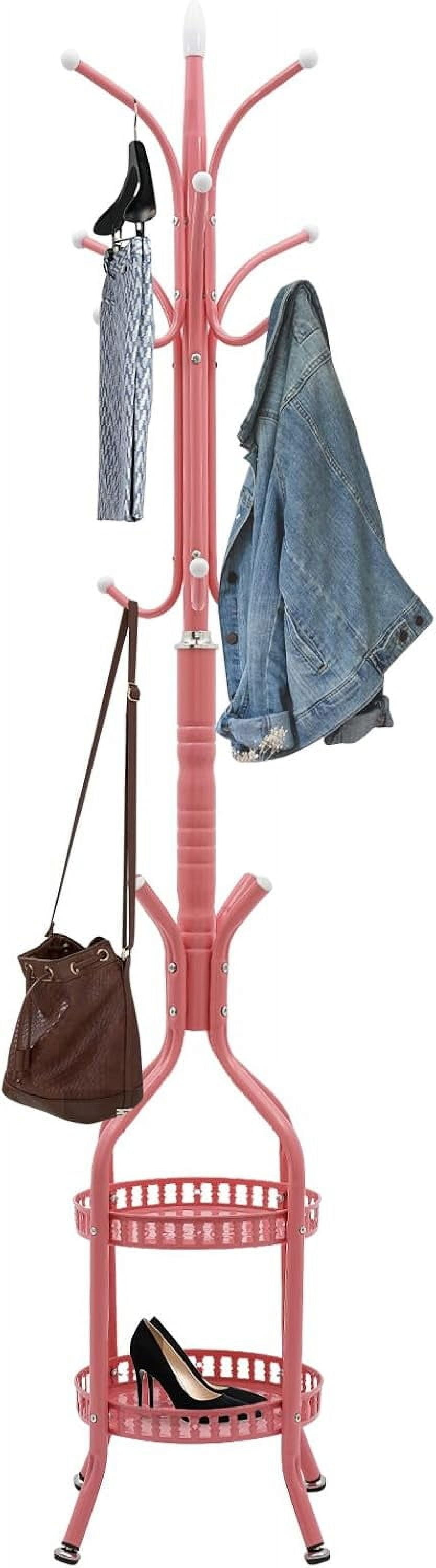 Coat Rack Stand, Iron Freestanding Coat Rack W/Multiple Hooks, Storage ...
