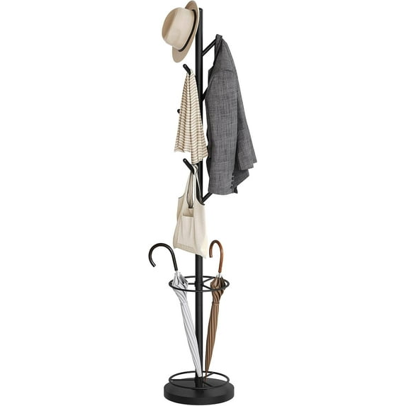 Coat Rack Stand with Umbrella Holder, 69 Inch Freestanding Coat Tree ...