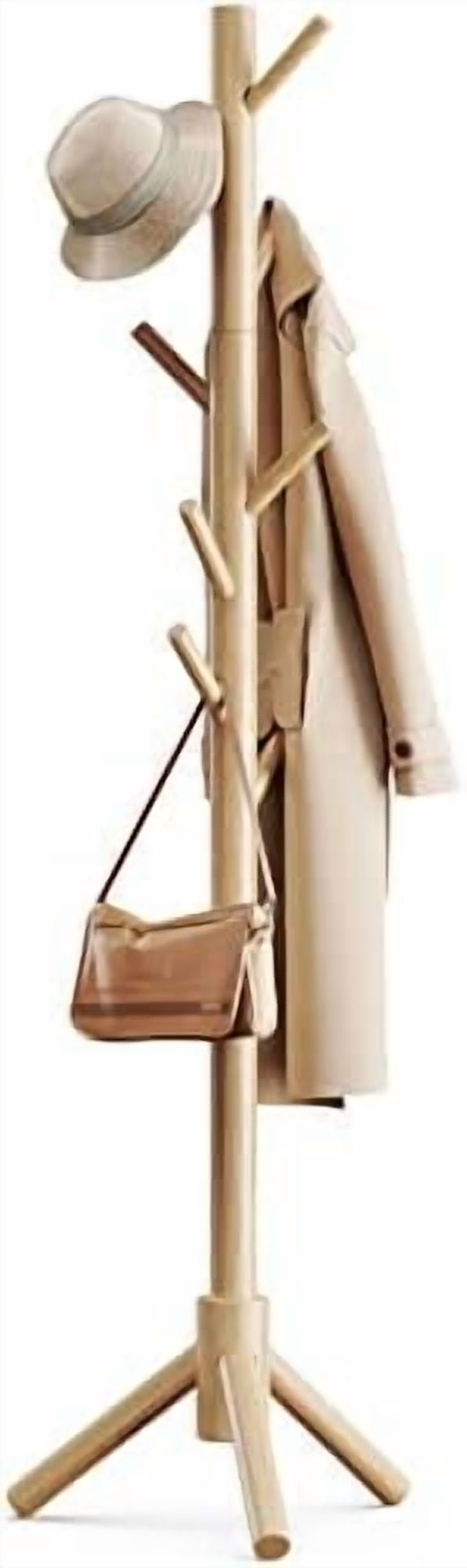 Coat Rack Sturdy Wooden Coat Rack Stand, Adjustable Coat Tree, Free ...