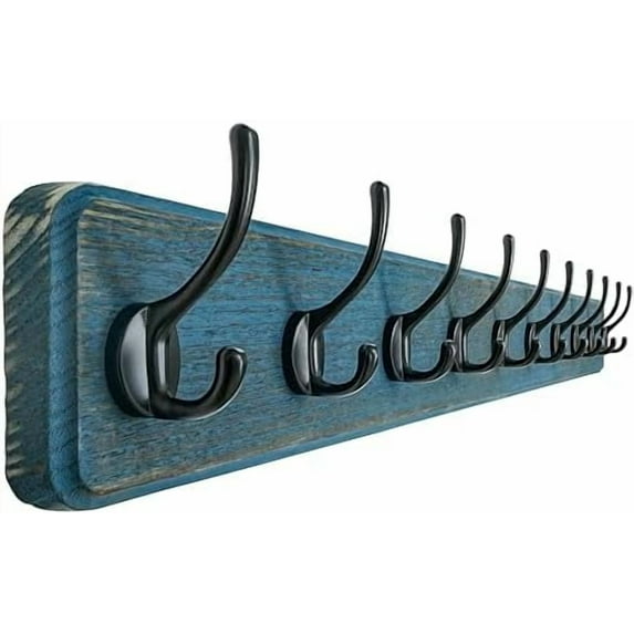 Coat Rack Wall: 38-1/4" Long, Patented, Heavy-Duty, 10-Double-Hooks ...