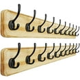 Coat Rack Wall: 38-1/4" Long, Patented, Heavy-Duty, 10-Double-Hooks ...