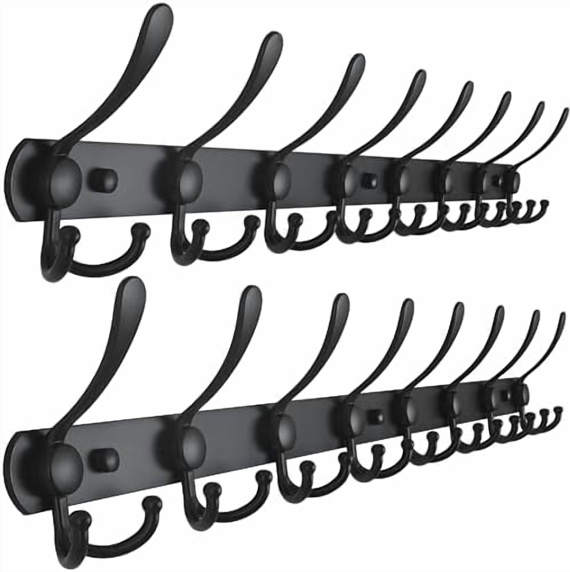 Coat Rack Wall Mount - 29.5” Long 8-Tri-Hooks Heavy Duty Coat Hanger ...