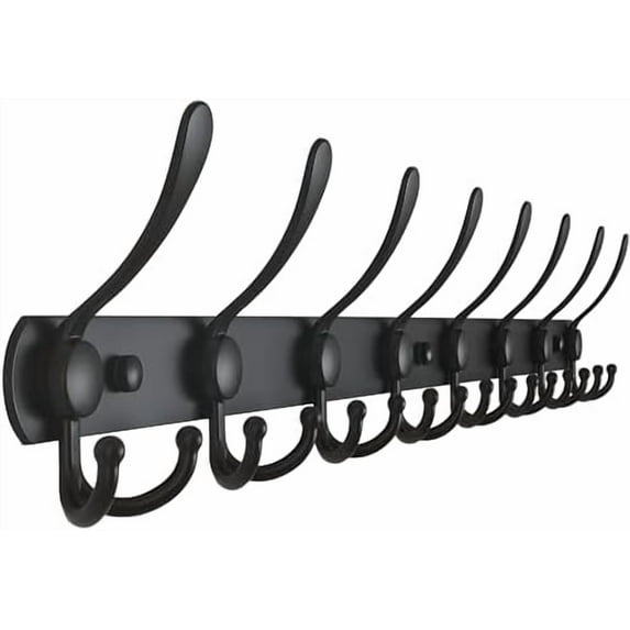 Coat Rack Wall Mount - 29.5” Long 8-Tri-Hooks Heavy Duty Coat Hanger ...