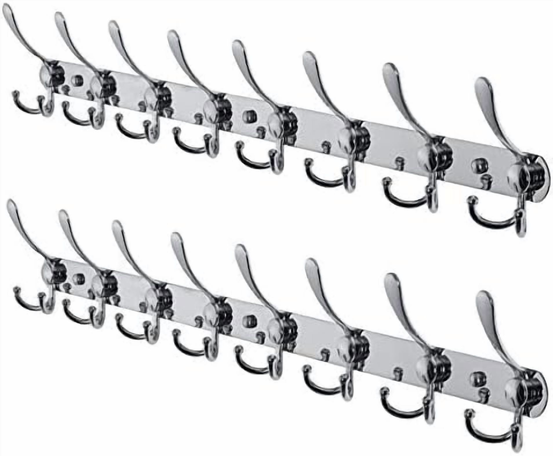 Coat Rack Wall Mount - 29.5” Long 8-Tri-Hooks Heavy Duty Coat Hanger ...